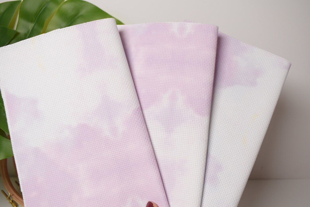 14ct Purple Cross Stitch Fabric, Purple Printed Aida Cloth, Fat Quarter ...