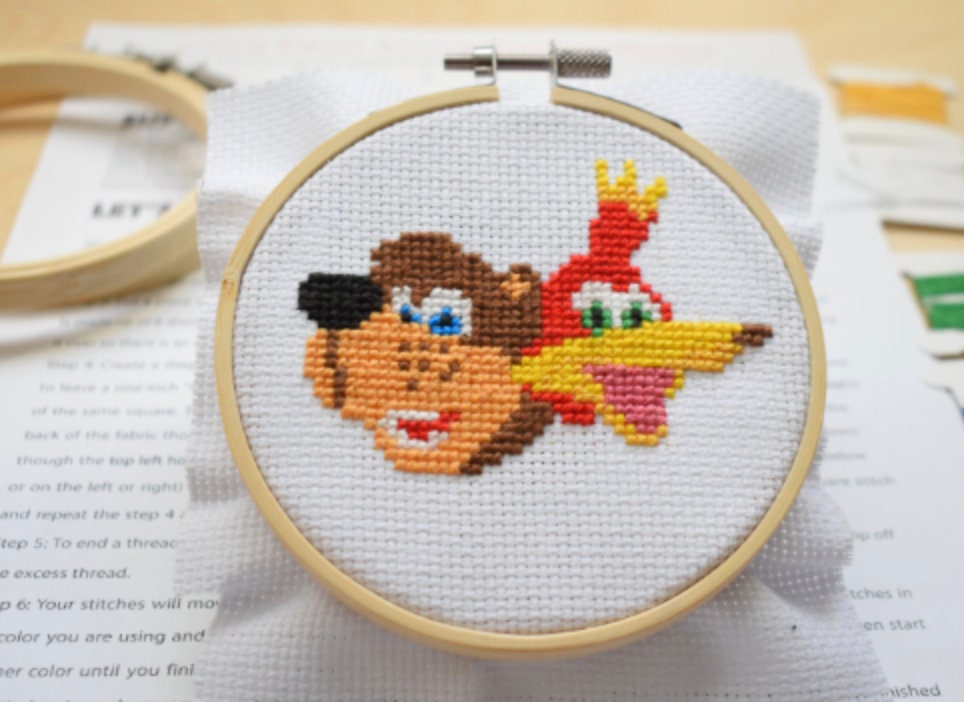 Banjo Kazooie Cross Stitch DIY Kit, Beginner Friendly Game Cross Stitch ...