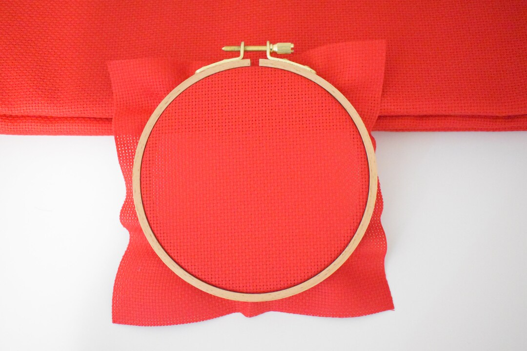 14 Count Red Aida Cross Stitch Cloth, Scarlet Red Cross Stitch Fabric ...