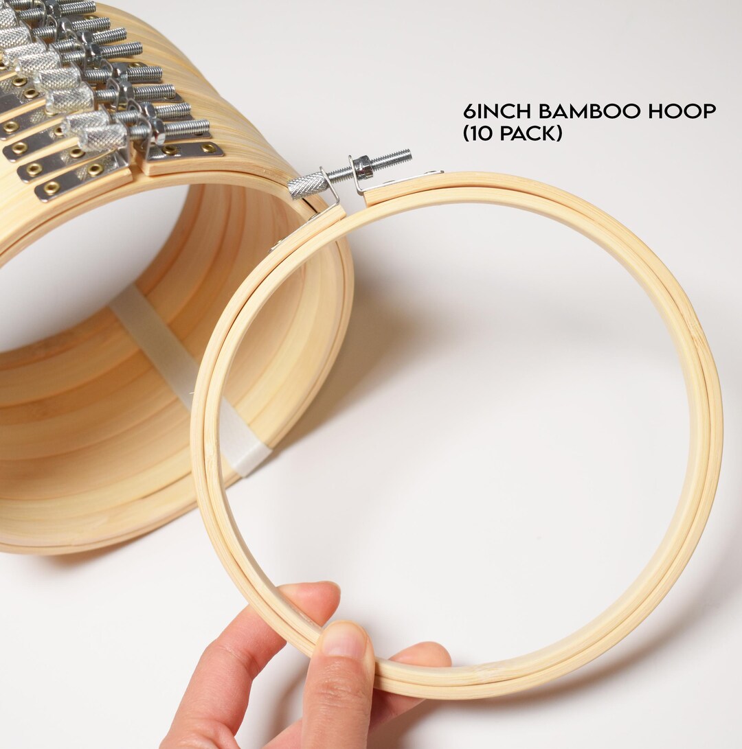 6 Inch Hoop Set of 10, 6 Inch Bamboo Embroidery Hoop, High Quality ...