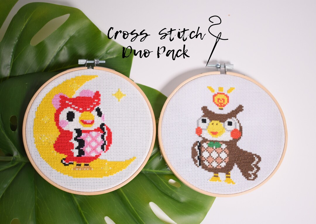 Animal Crossing Cross Stitch Kits Celeste and Blather Duo - Etsy
