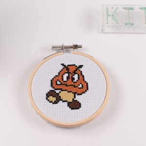 Super Mario Cross Stitch Kit, Goomba Kit, 3inch Mini Cross Stitch Kit ...