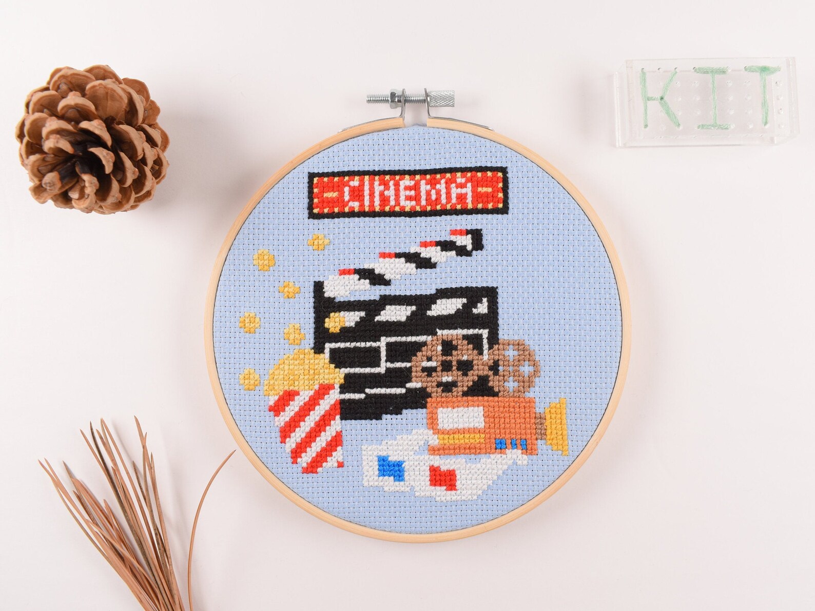 Movie Cross Stitch Kit for beginners 6inch hoop included | Etsy