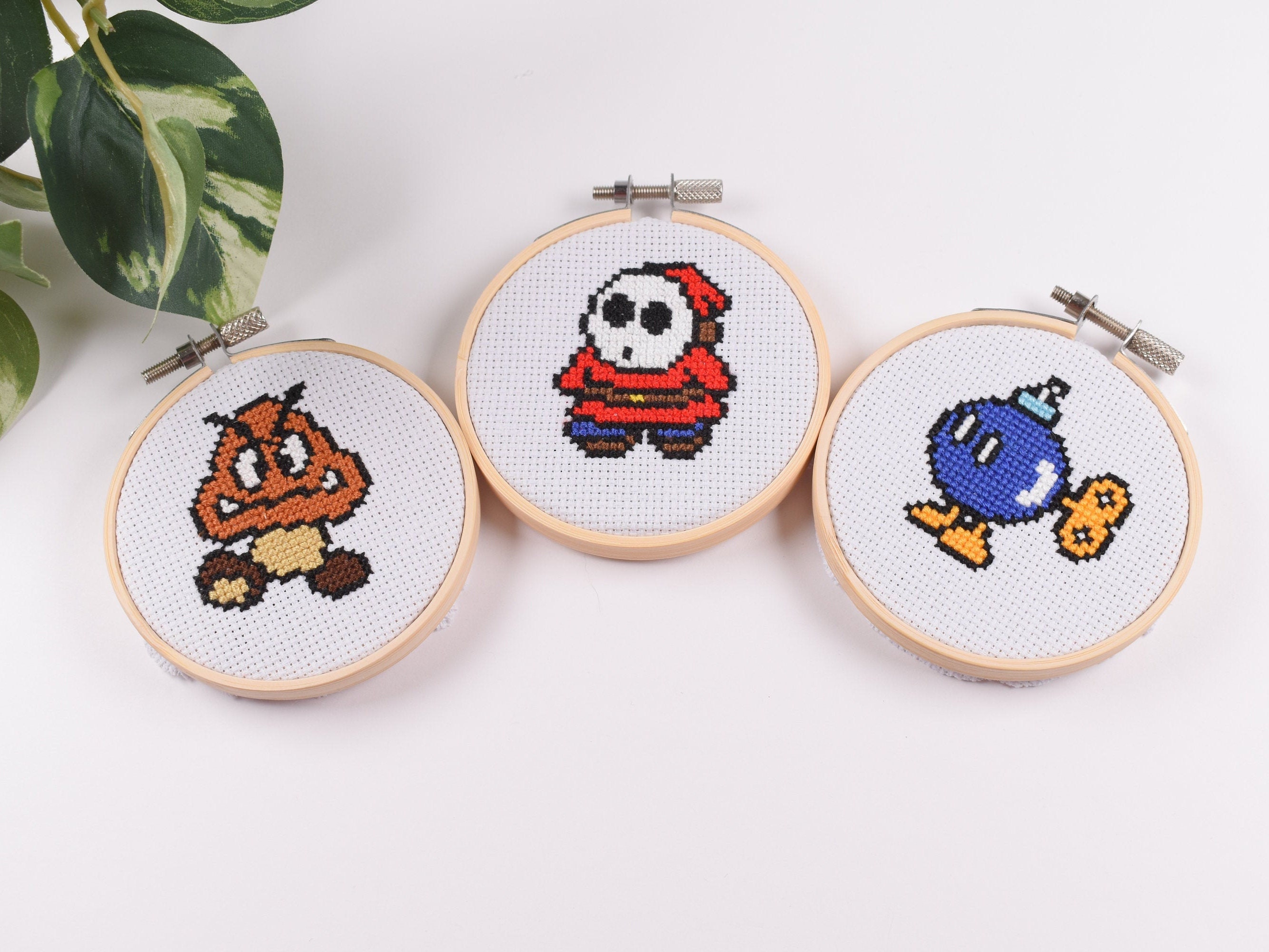 Super Mario Cross Stitch Kits(3pack), Mini Cross Stitch Kit Set. 3inch ...