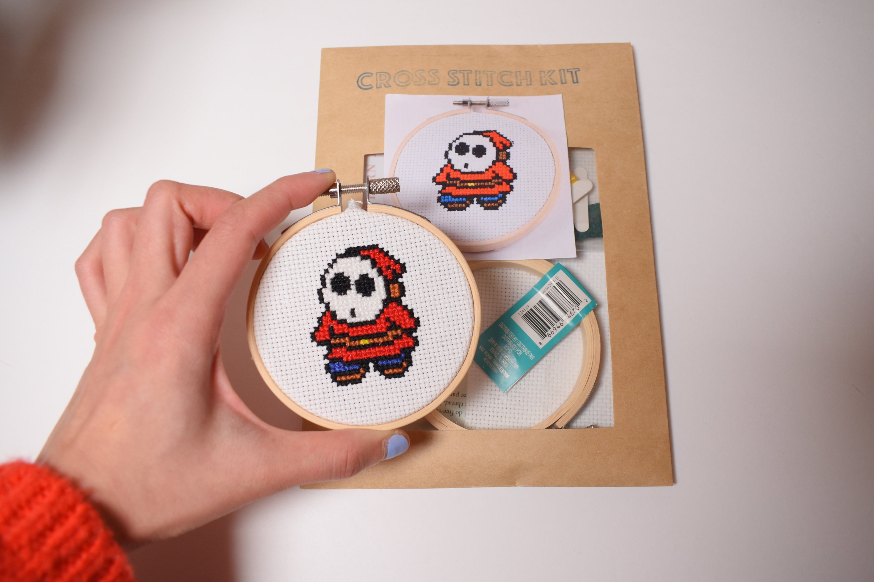 Super Mario Shy Guy DIY Mini Cross Stitch Kit, Mario Shy Guy 3inch ...