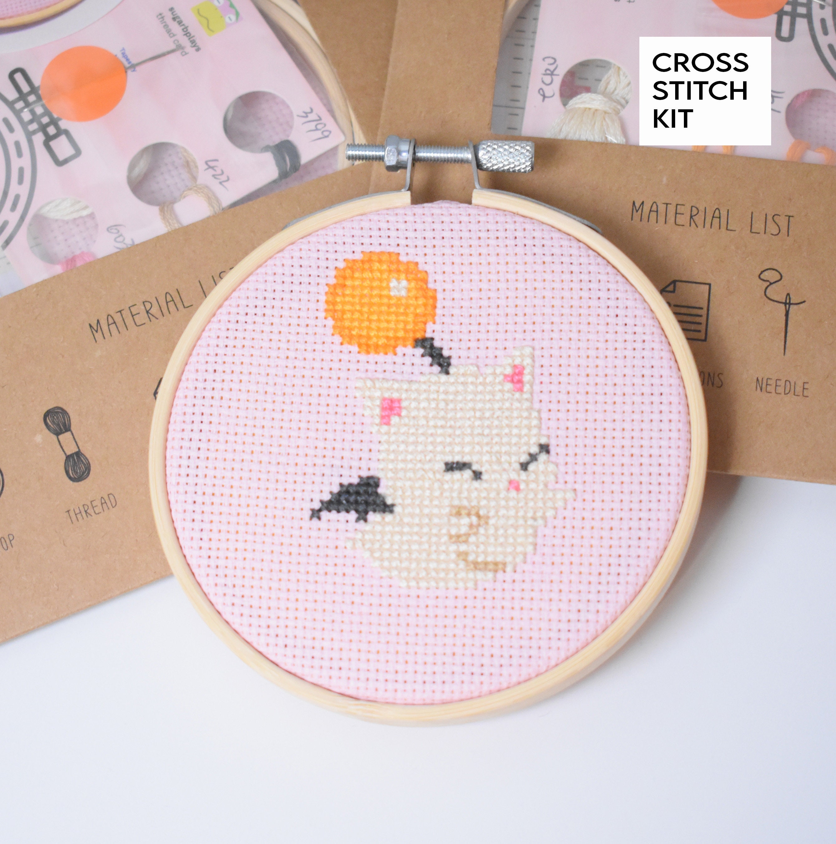 Moogle Cross Stitch Kit, Final Fantasy DIY Craft Kit, Beginner Friendly ...