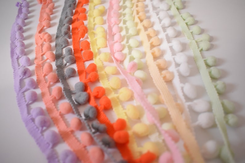 Mini Pom Pom Trim by the Yard, Small Puff Ball Trims, Apparel Sewing ...