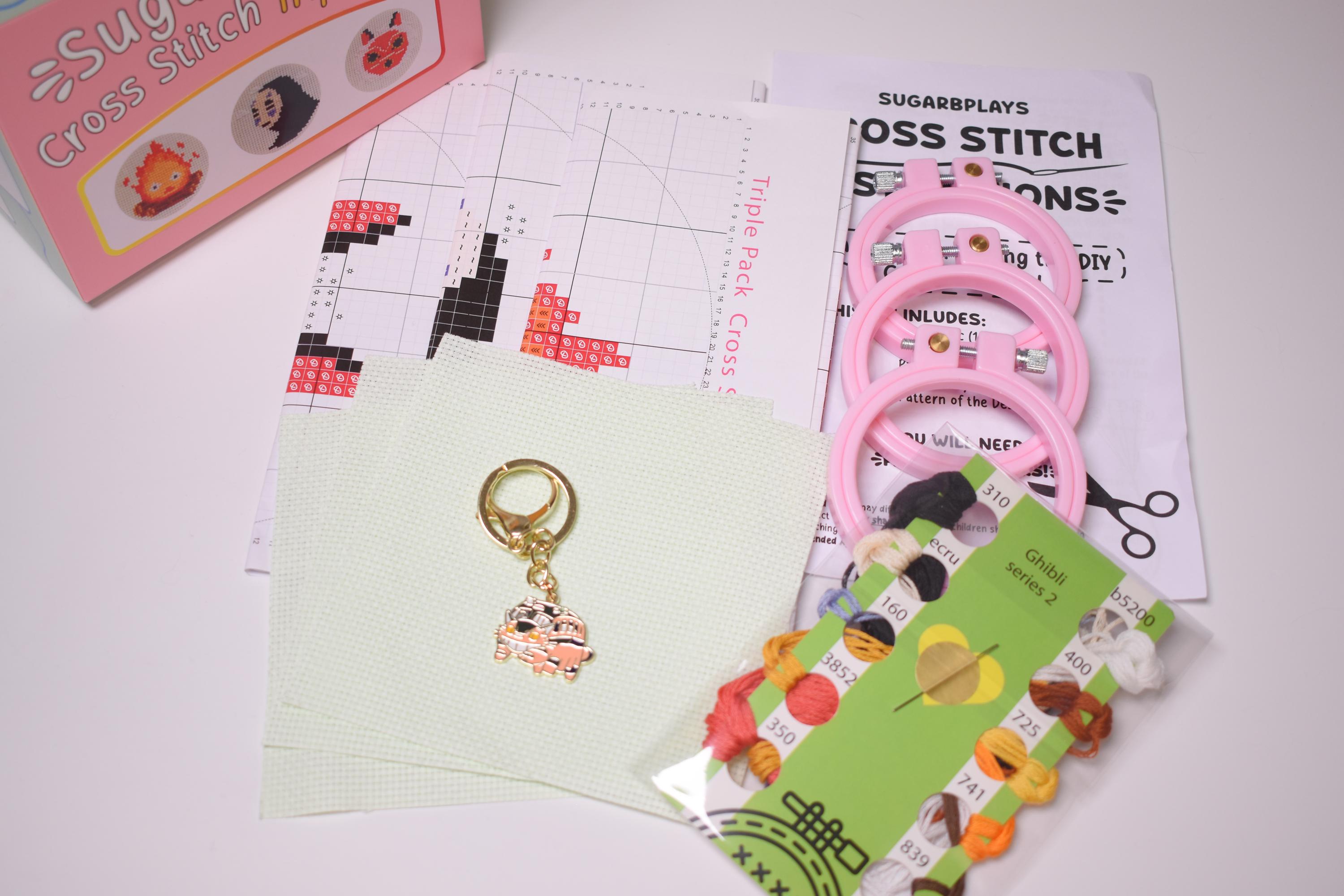 DIY Mini Cross Stitch Kit, 3 Mini Craft Cross Stitch Pack. Sugarbplays ...