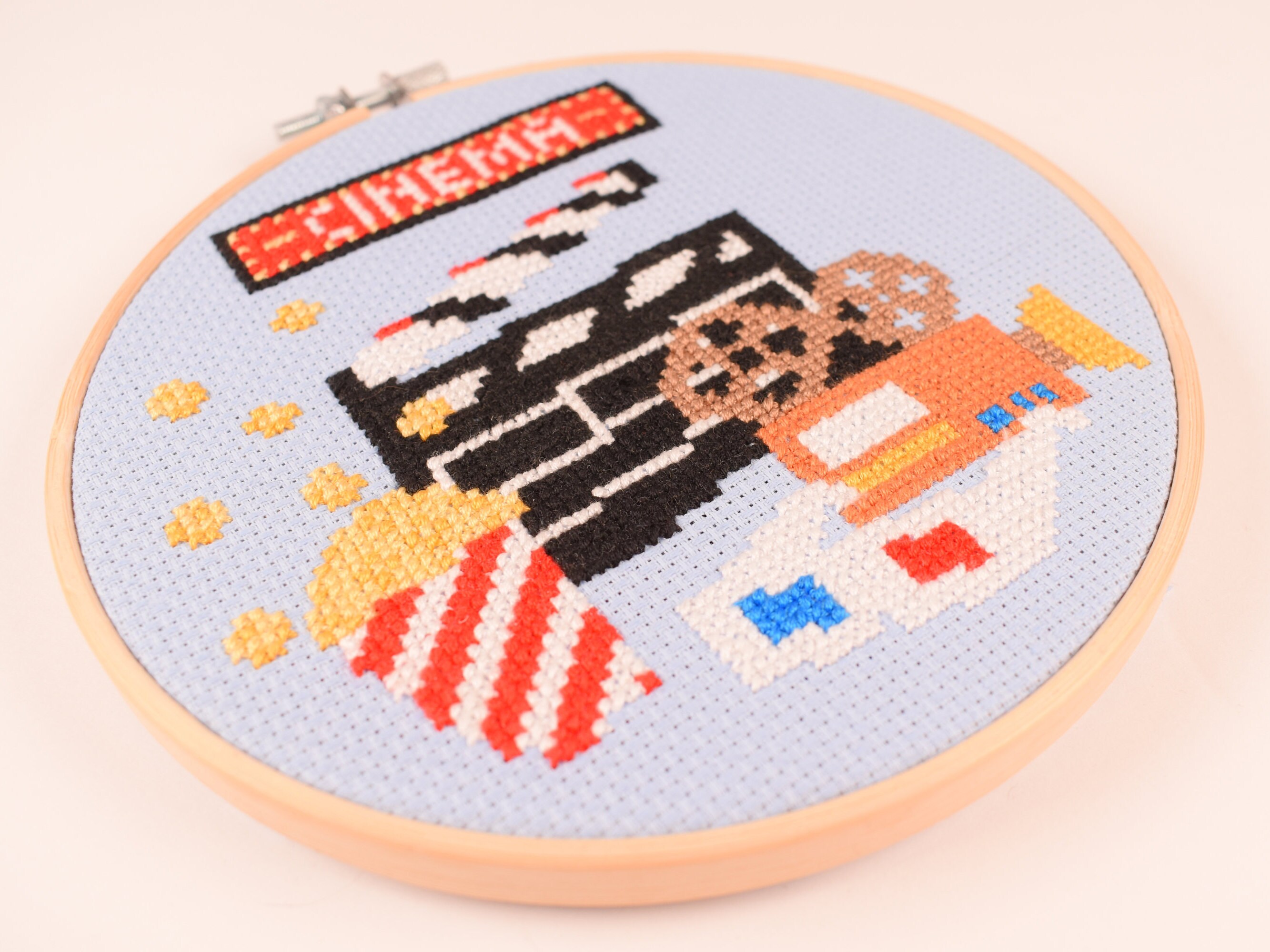 Movie Cross Stitch Kit for Beginners 6inch Hoop Included - Etsy