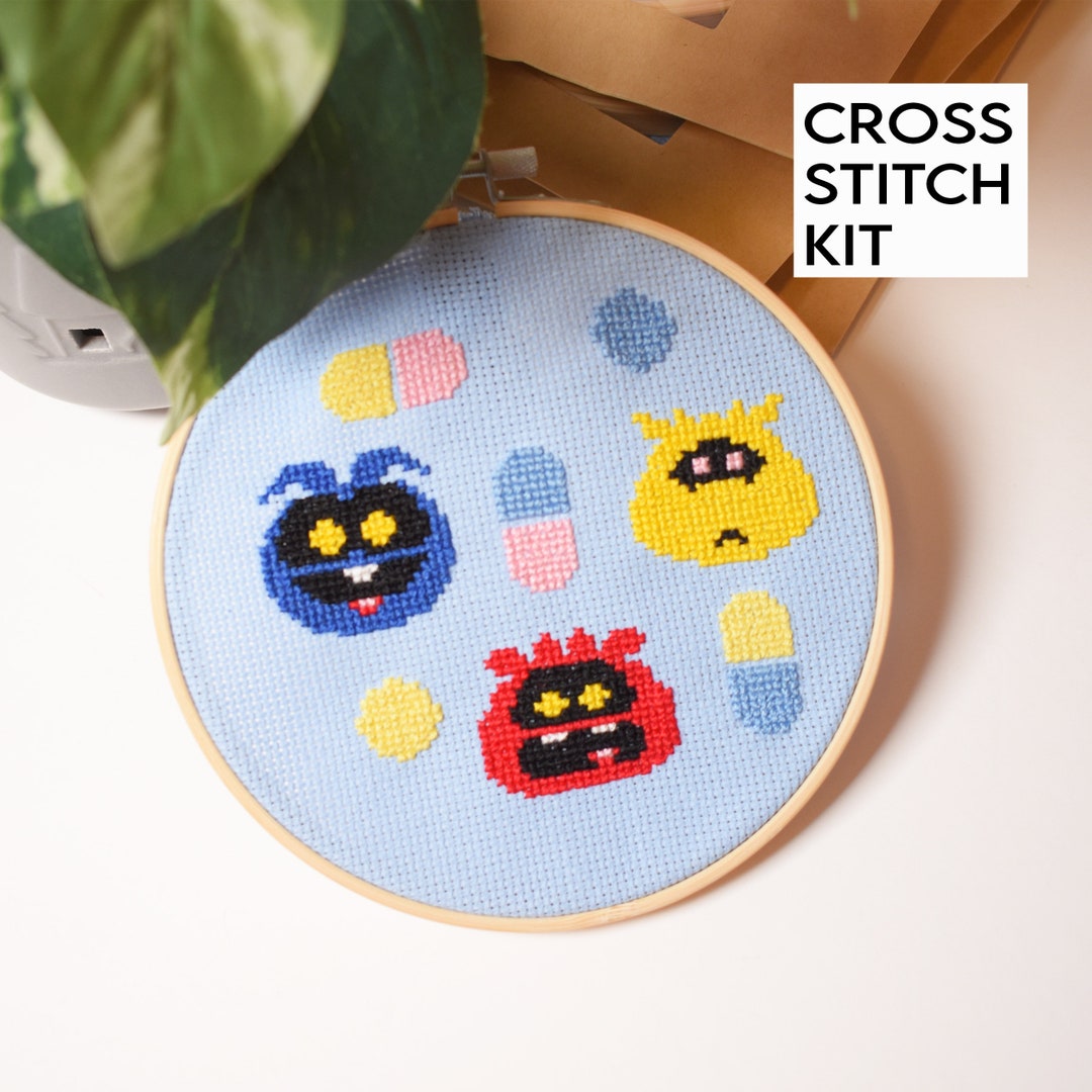 Dr. Mario DIY Cross Stitch Kit for Beginners, Dr. Mario Video Game ...