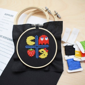 Pac-man Cross Stitch Pattern, Ms. Pac Man Digital Download, Retro Game Craft Pattern, Pac Man ...