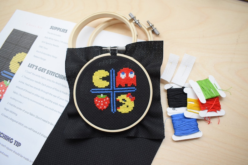 Pac-man Cross Stitch Pattern, Ms. Pac Man Digital Download, Retro Game ...