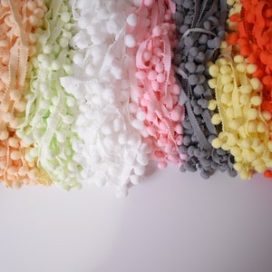 Mini Pom Pom Trim by the Yard, Small Puff Ball Trims, Apparel Sewing ...