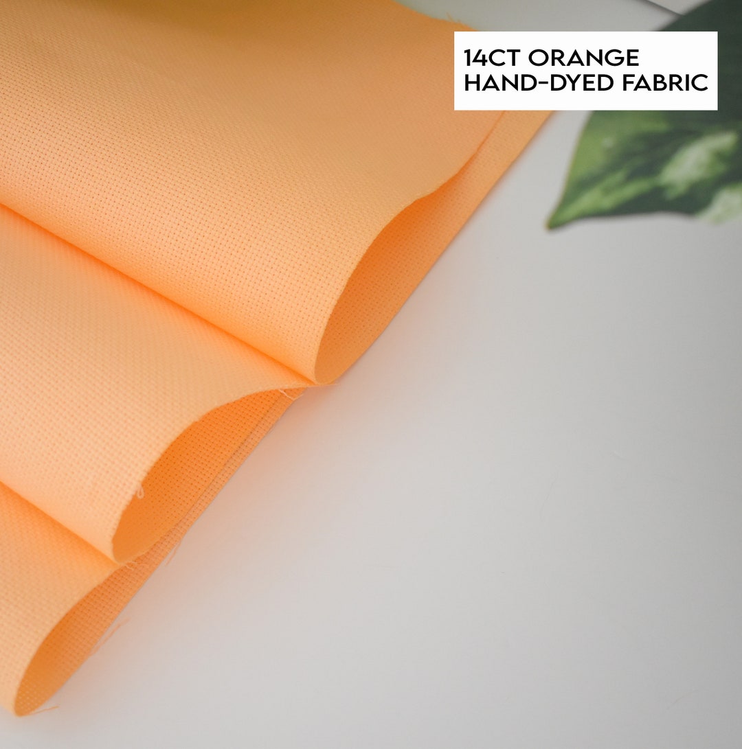 14 Count Bright Orange Aida Cloth, Vivid Tangerine, Hand Dyed Cross ...