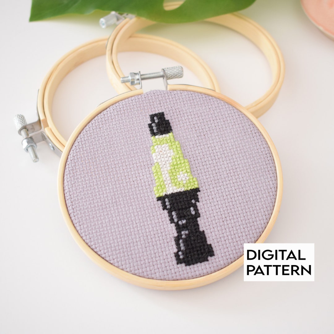 Lava Lamp Cross Stitch Digital Pattern, Fun DIY Stitch Pattern, Glow in ...