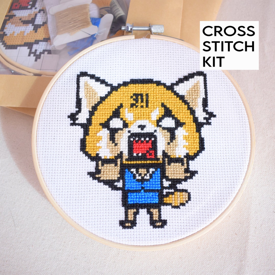 Aggretsuko Cross Stitch Kit, Retsuko Craft Gifts, Japanese Anime Cross ...