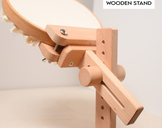 Embroidery Stand - Wooden Adjustable Cross Stitch Stand, Desk Clamp for ...