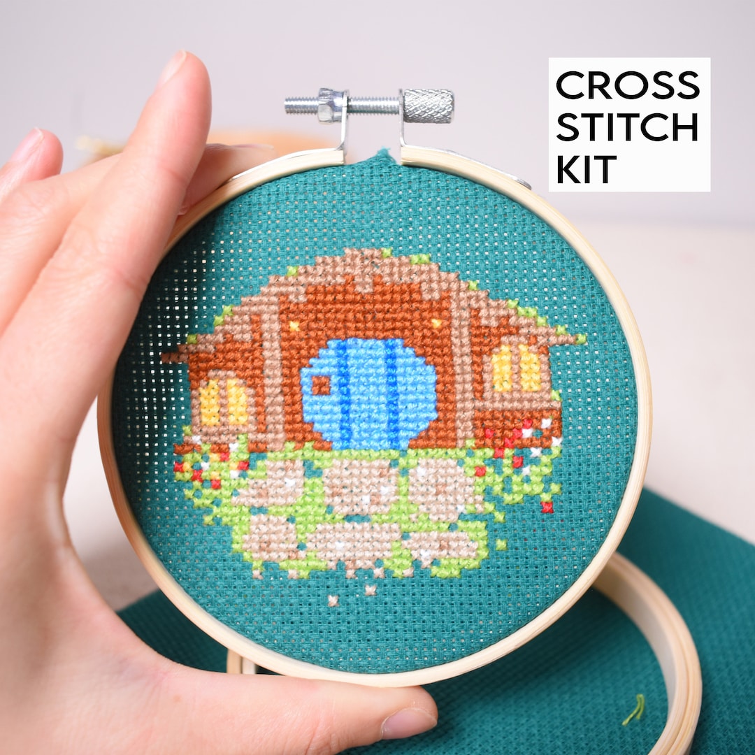 Lotr Hobbit Hole Cross Stitch Kit, Beginner Friendly Hobbit House ...