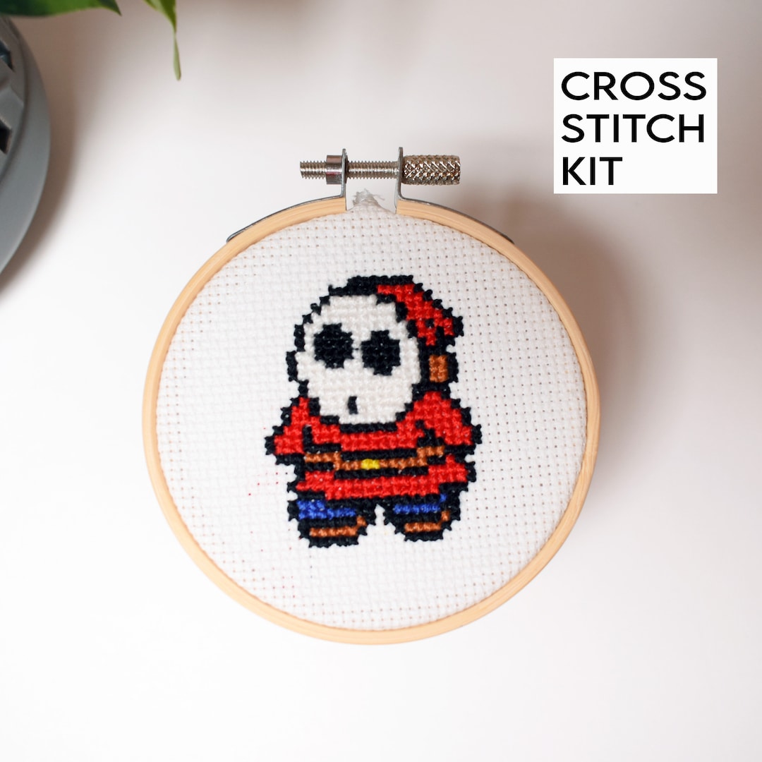 Super Mario Shy Guy DIY Mini Cross Stitch Kit, Mario Shy Guy 3inch ...