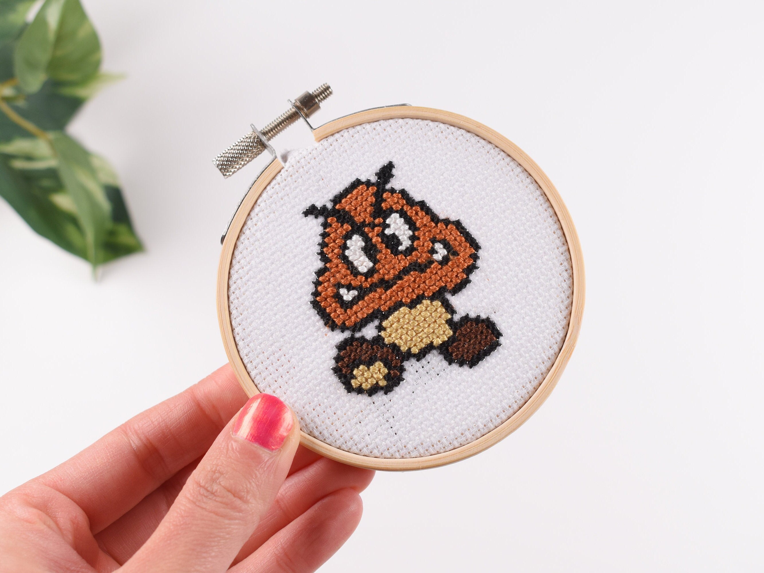 Super Mario Cross Stitch Kit, Goomba Kit, 3inch Mini Cross Stitch Kit ...