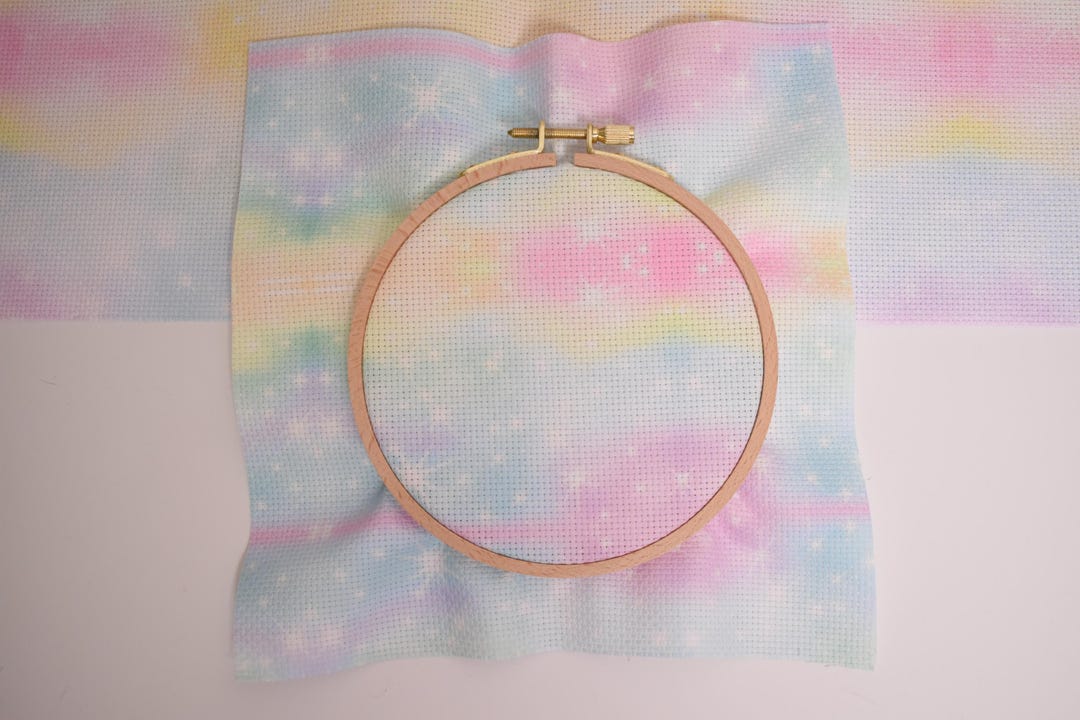 14ct Rainbow Aida Cross Stitch Fabric, 14 Count Pastel Printed Aida ...
