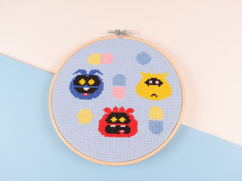 Dr. Mario DIY Cross Stitch Kit for Beginners, Dr. Mario Video Game ...