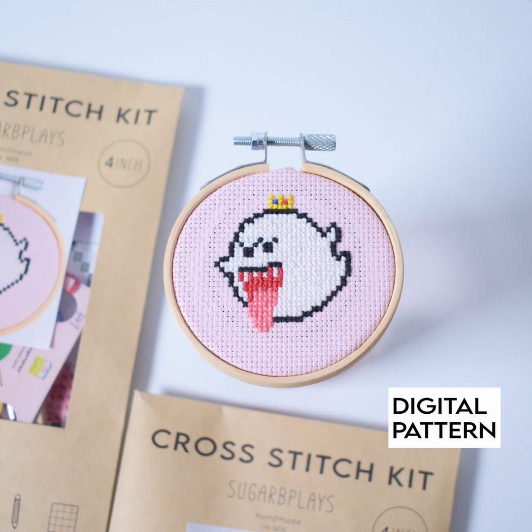 Mini Ghost Cross Stitch Pattern, King Boo Glow in the Dark, Spooky ...