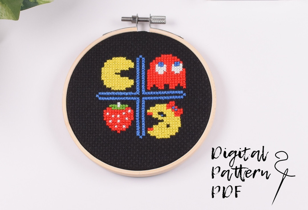 Pac-man Cross Stitch Pattern Ms. Pac Man Digital Download - Etsy