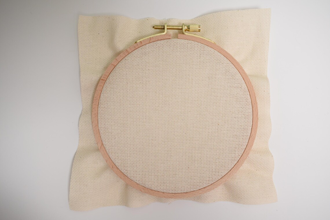 22ct Natural Antique Aida Cloth, 22ct Antique Raw Fiddlers Cross Stitch ...