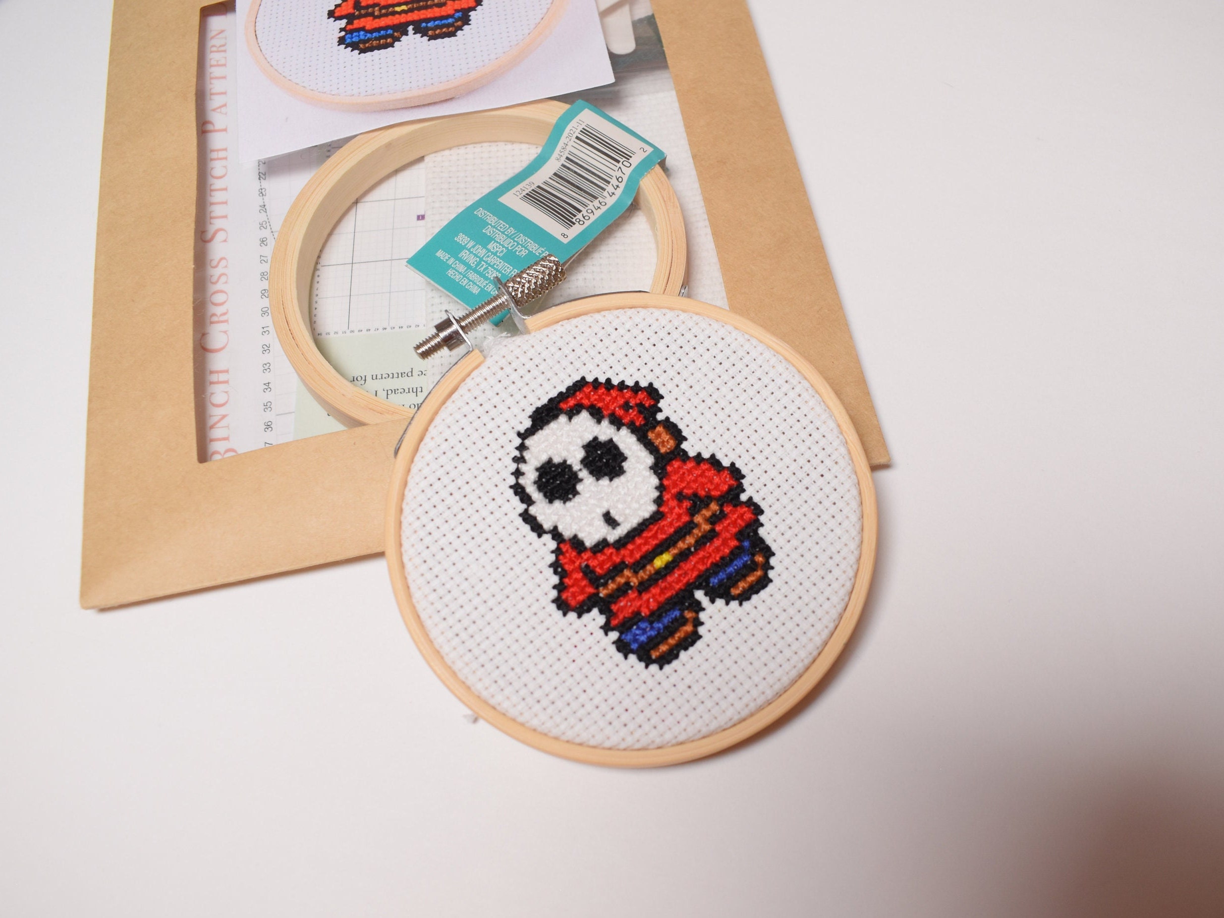 Super Mario Shy Guy DIY Mini Cross Stitch Kit, Mario Shy Guy 3inch ...