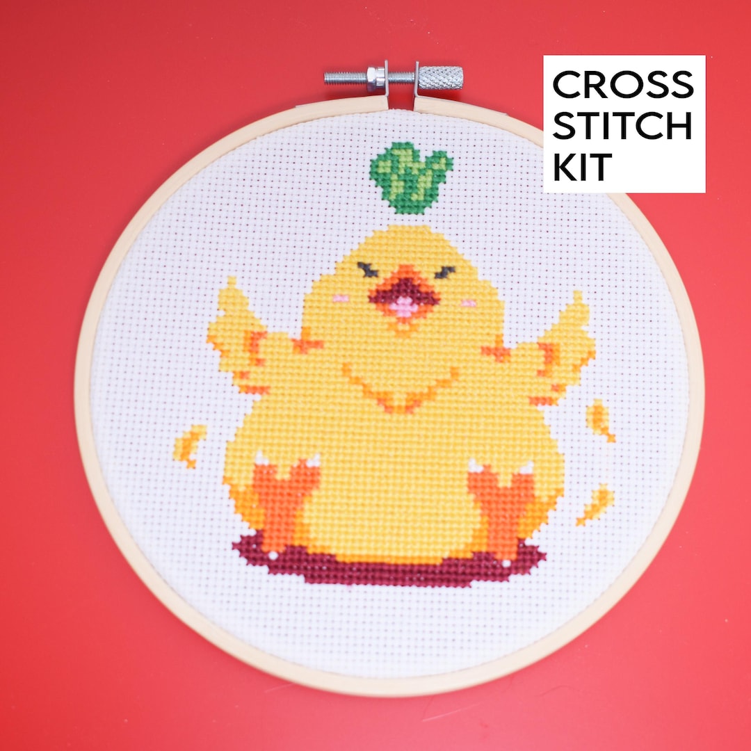 Cute Chocobo Cross Stitch Kit, Fat Chocobo Craft Kit, Final Fantasy ...