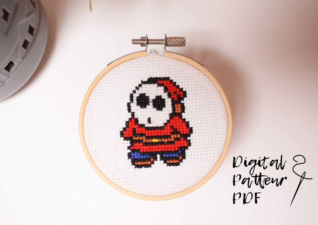 Shy Guy Cross Stitch Digital Pattern 3 Inch Mini Pattern - Etsy