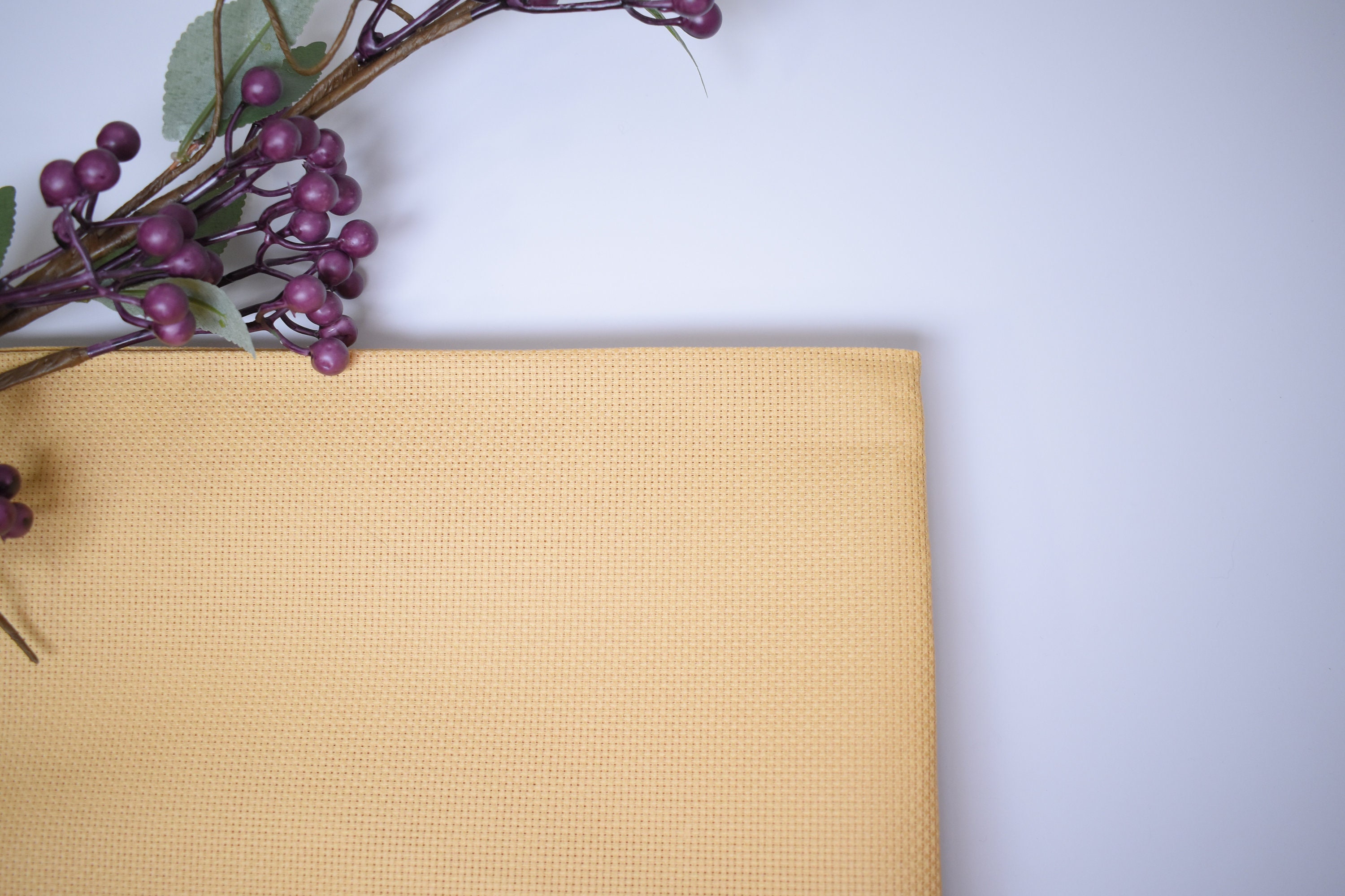 14 Count Mustard Yellow Gold Aida Cloth, Ochre Cross Stitch Fabric ...