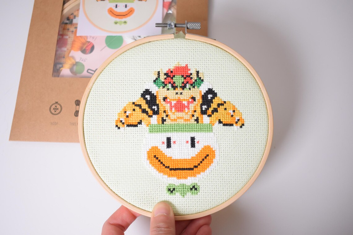 Luigi Mansion and Bowser Cross Stitch Bundle, Craft Gift Set, Super ...