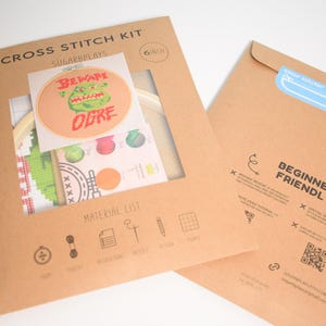 Shrek Cross Stitch Pattern, Beware Ogre Sign DIY Craft Kit, 6inch ...