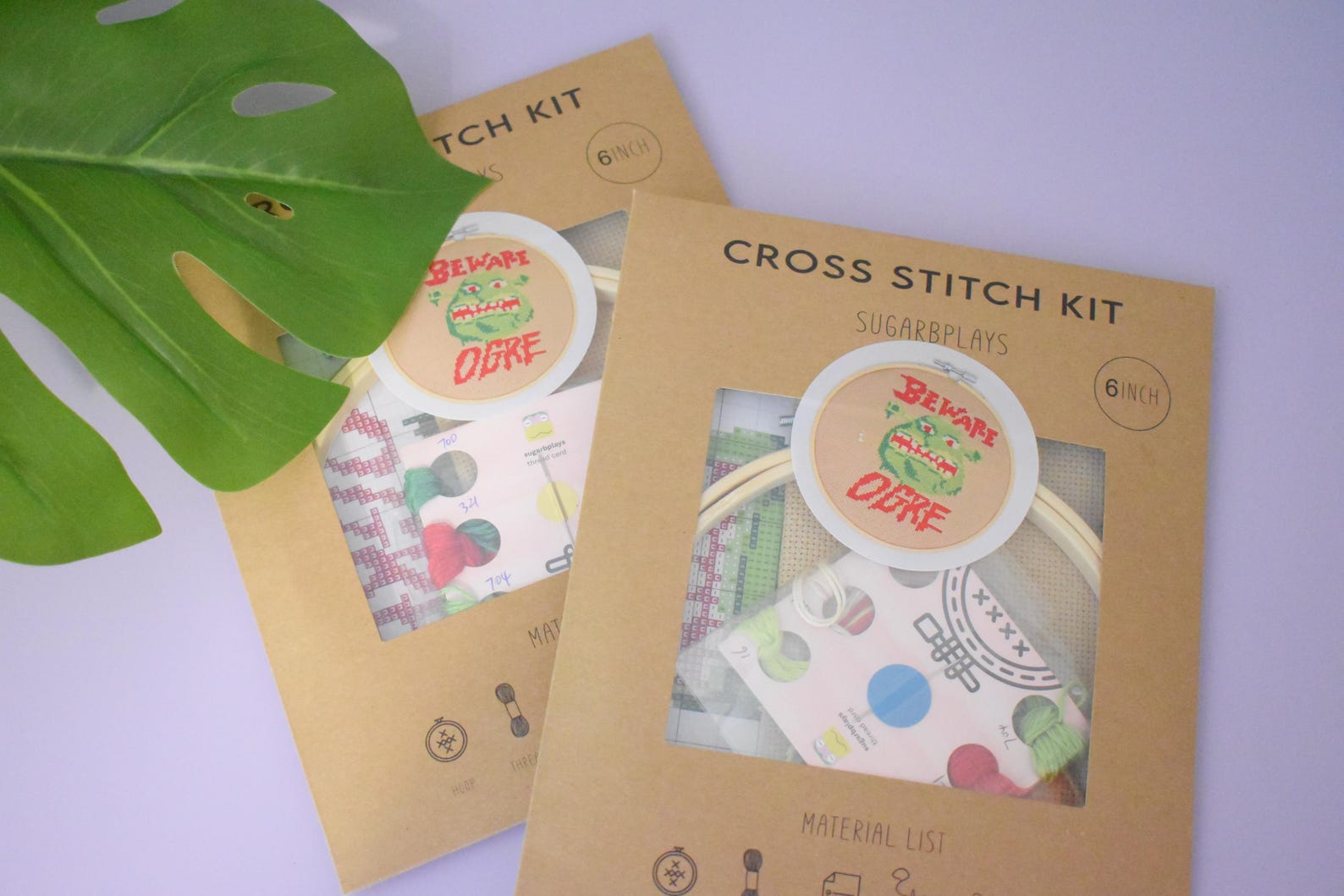 Shrek Cross Stitch Pattern, Beware Ogre Sign DIY Craft Kit, 6inch ...