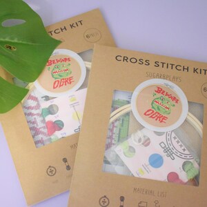 Shrek Cross Stitch Pattern, Beware Ogre Sign DIY Craft Kit, 6inch ...