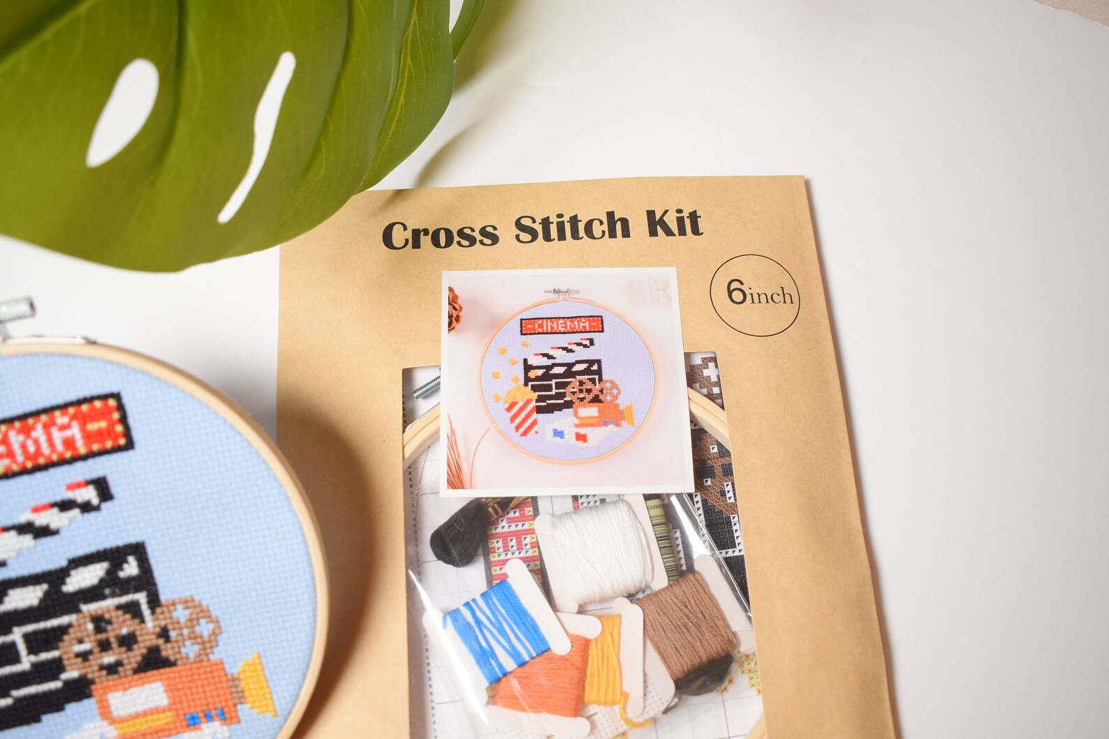 Movie Cross Stitch Kit for Beginners, Cinema Movie Embroidery Kit, DIY ...