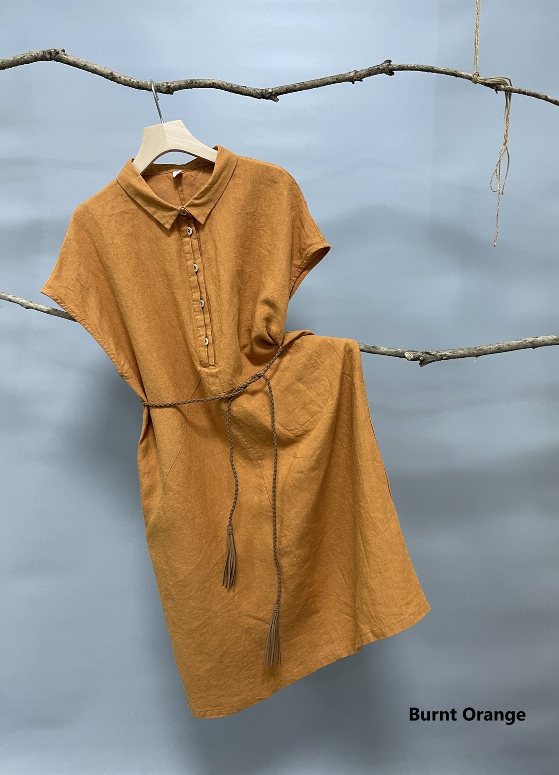 Sheath Linen Dress/linen Shirt Dress/cap Sleeve Sheath - Etsy