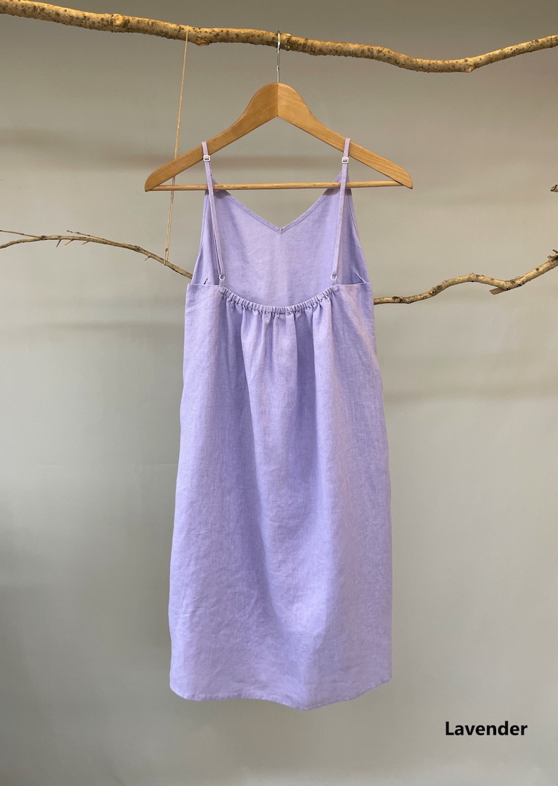 Cami Dress, Linen Cami Dress, Linen Sundress, Mini Summer Dress, Above ...