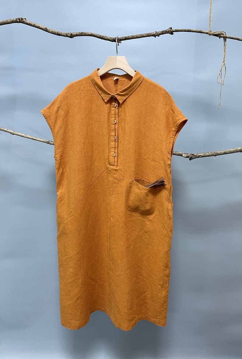 Sheath Linen Dress/linen Shirt Dress/cap Sleeve Sheath - Etsy