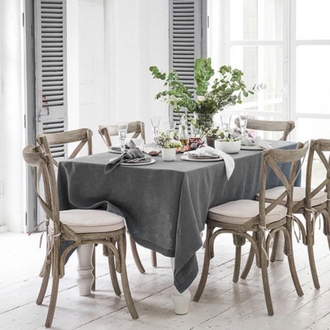 Linen Table Cloth Natural Linen Tablecloth Solid Color Table - Etsy
