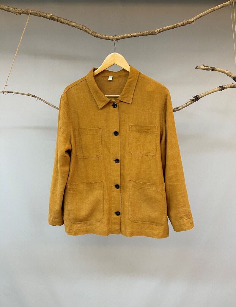 Heavy Linen Utility Jacket Women/women's Boxy Jacket/linen - Etsy