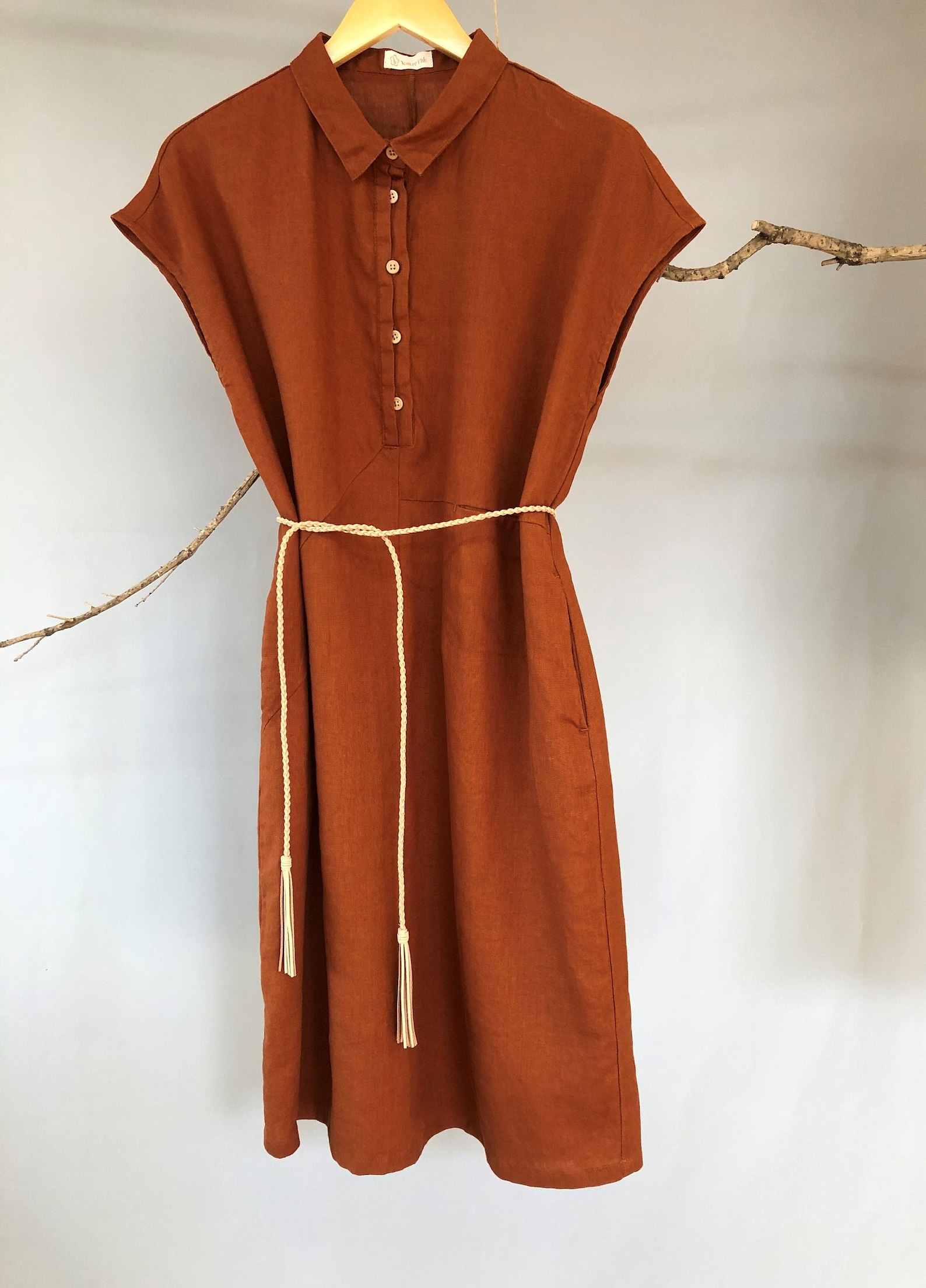 Sheath Linen Dress/linen Shirt Dress/cap Sleeve Sheath - Etsy
