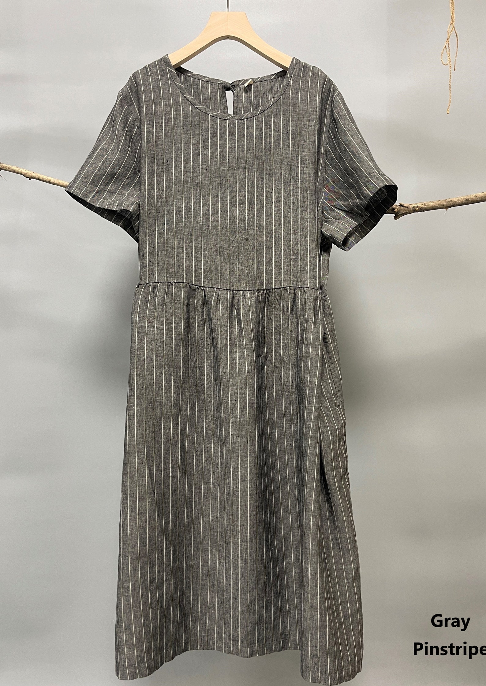 Casual Linen Dress Midi Length Linen Dress Midi Linen Dress - Etsy