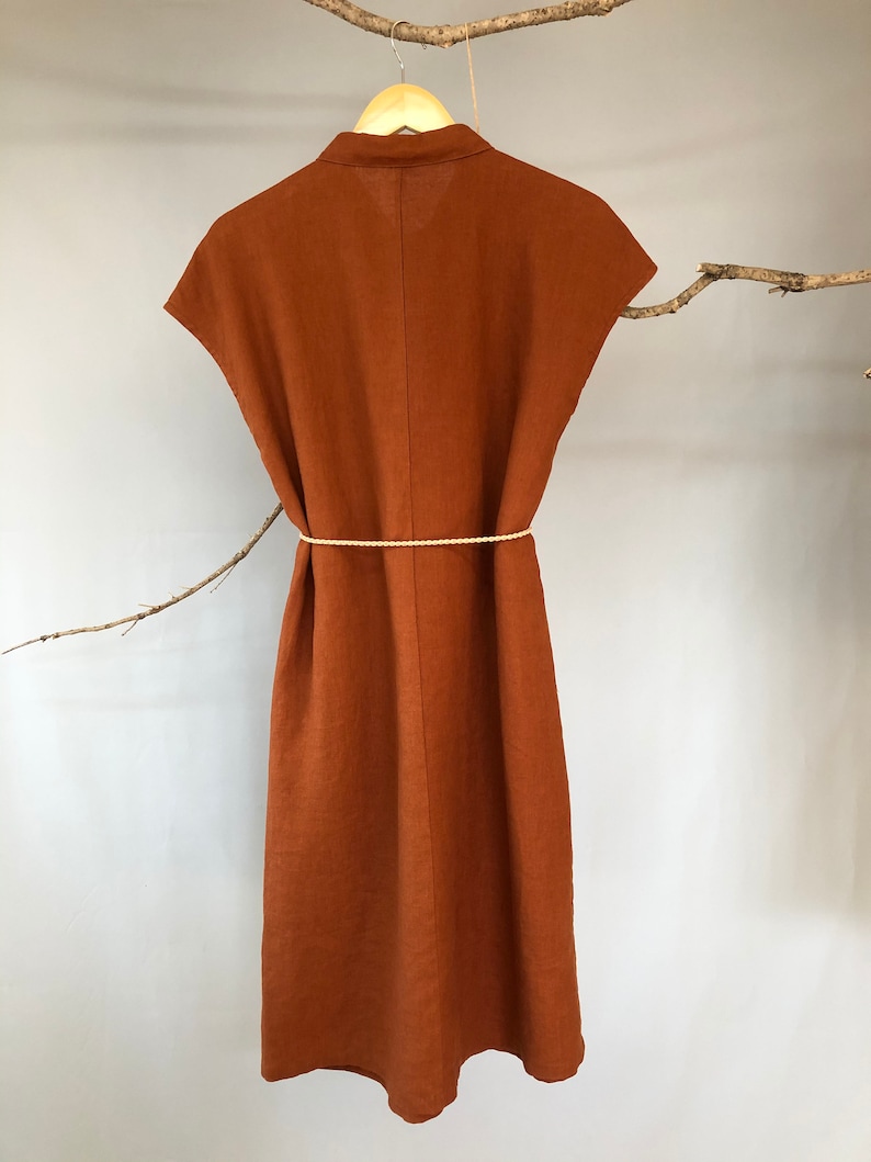 Sheath Linen Dress/linen Shirt Dress/cap Sleeve Sheath - Etsy