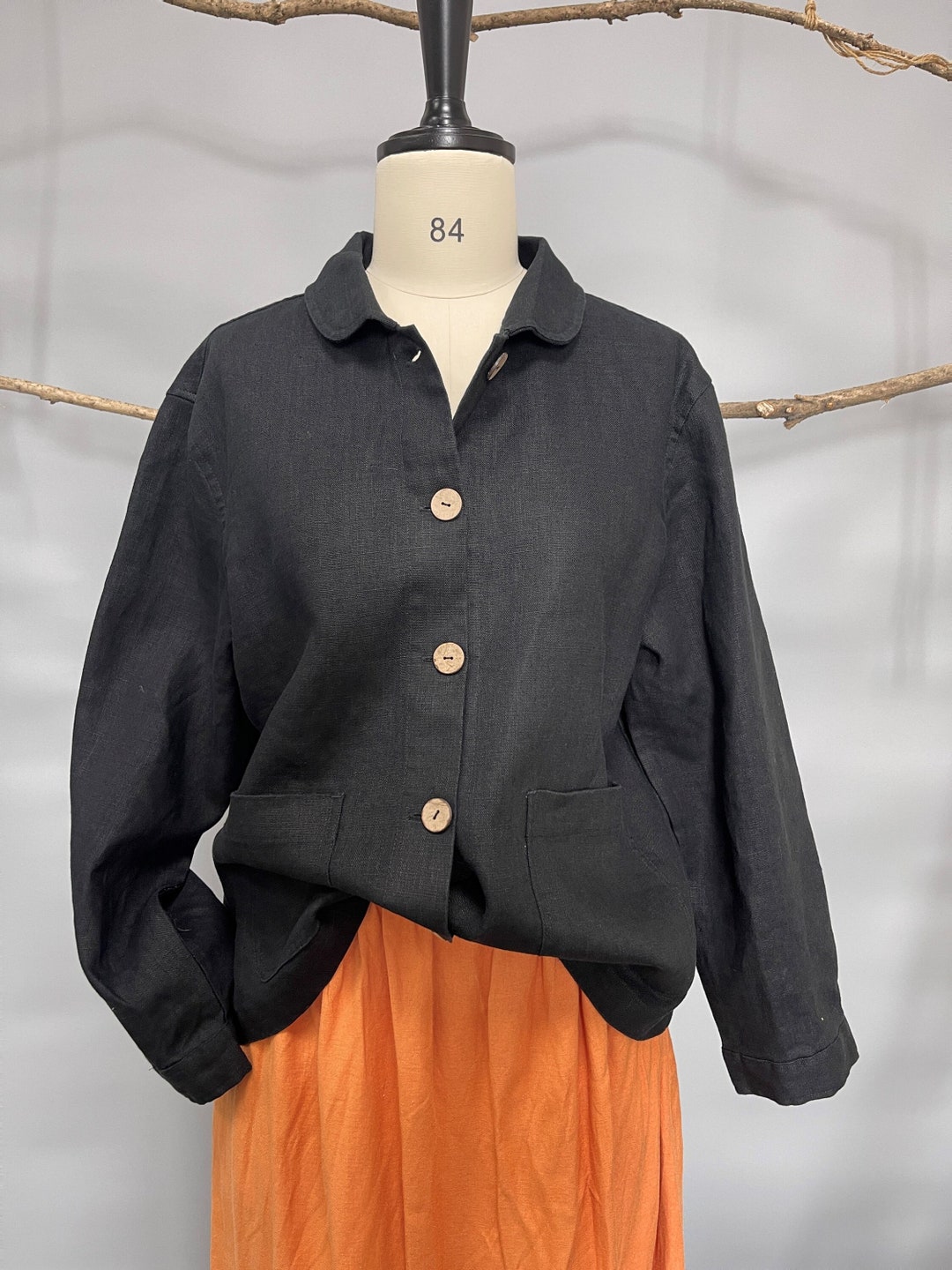 Heavy Linen Jacket, Classic Linen Jacket, Button Down Linen Jacket ...