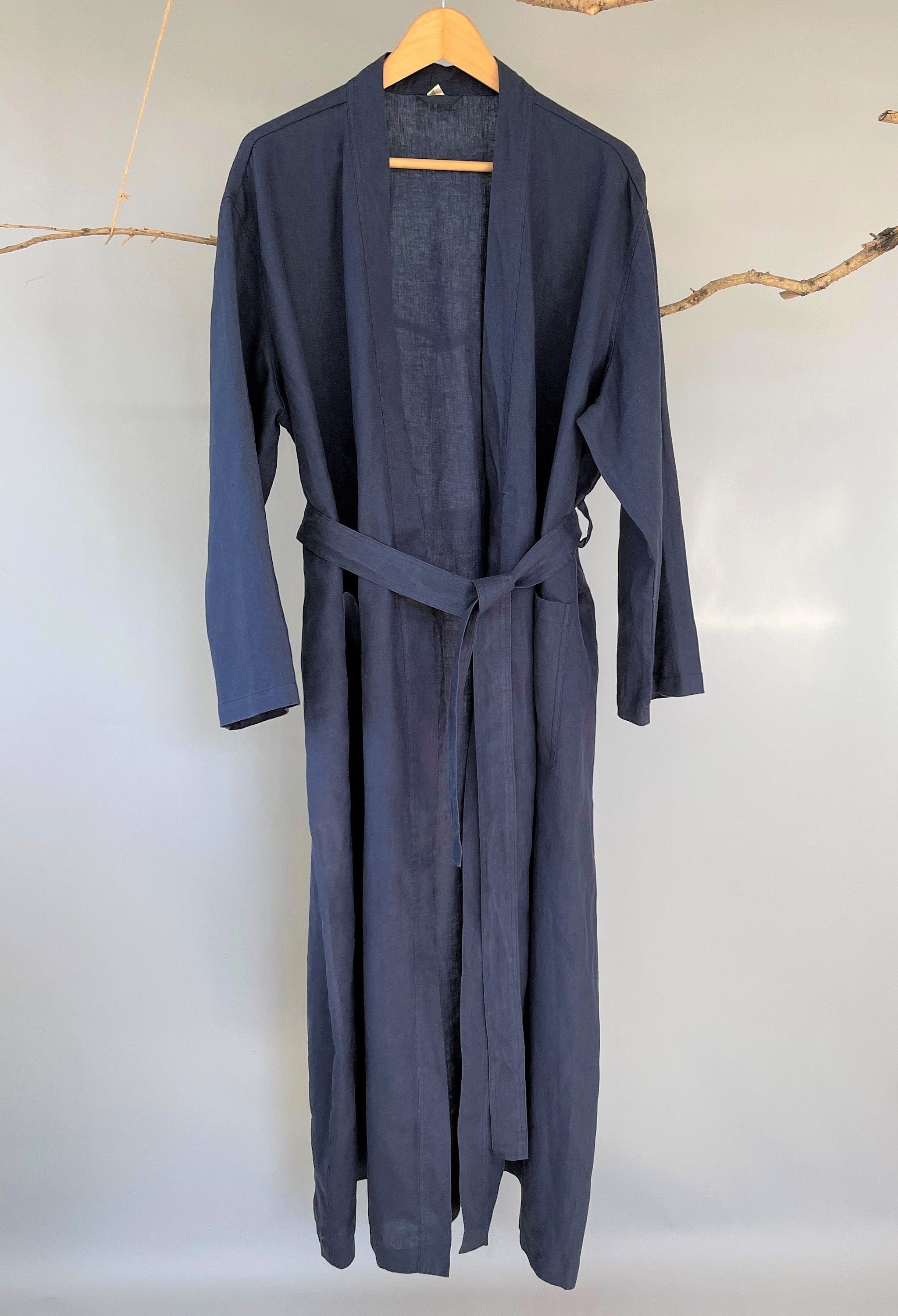 Men's Robe/men's Bathrobe/men's Linen Robe/travel | Etsy