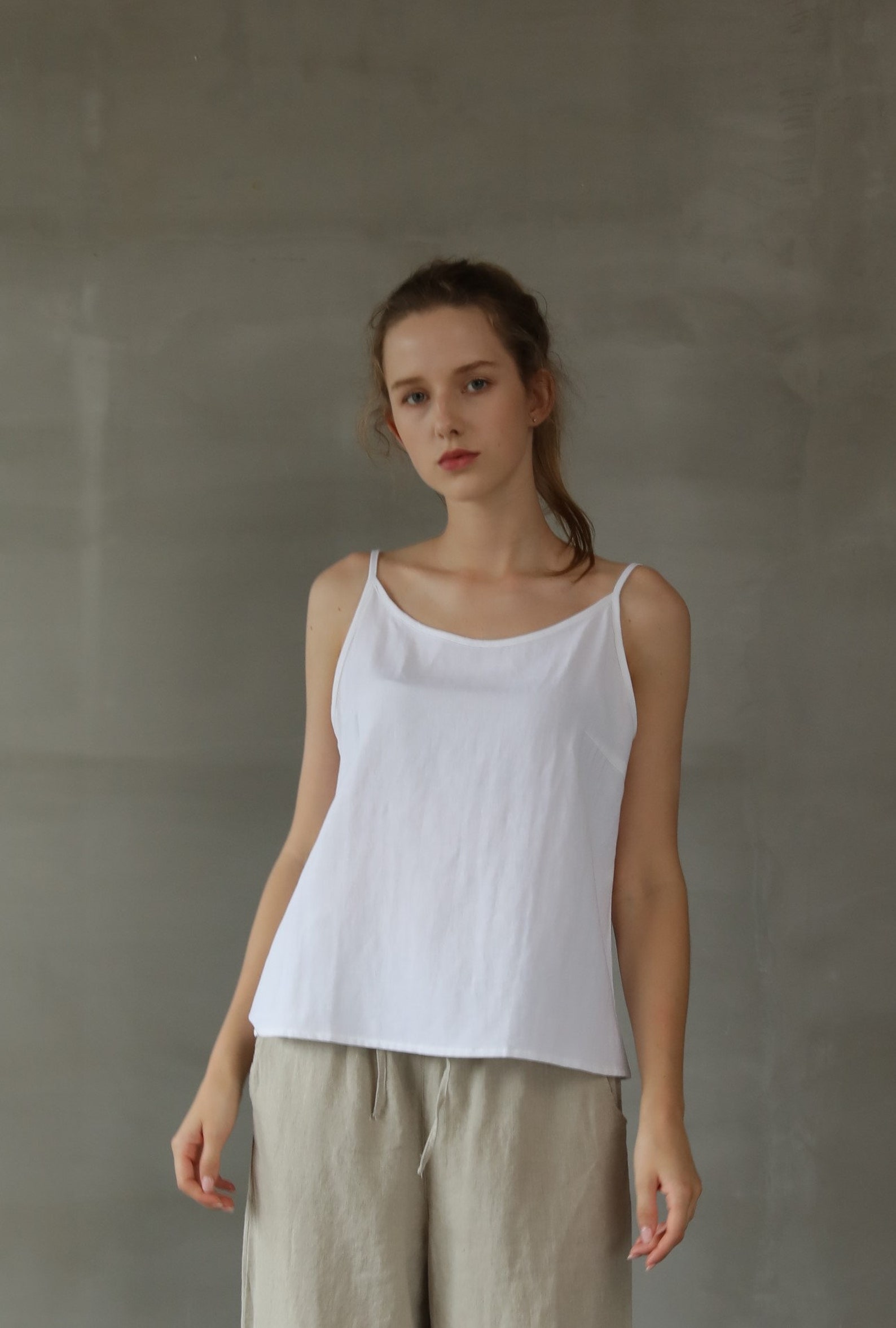 Simple Camisole, Linen Camisole, Linen Slip Top, Camisole Top, Scoop ...