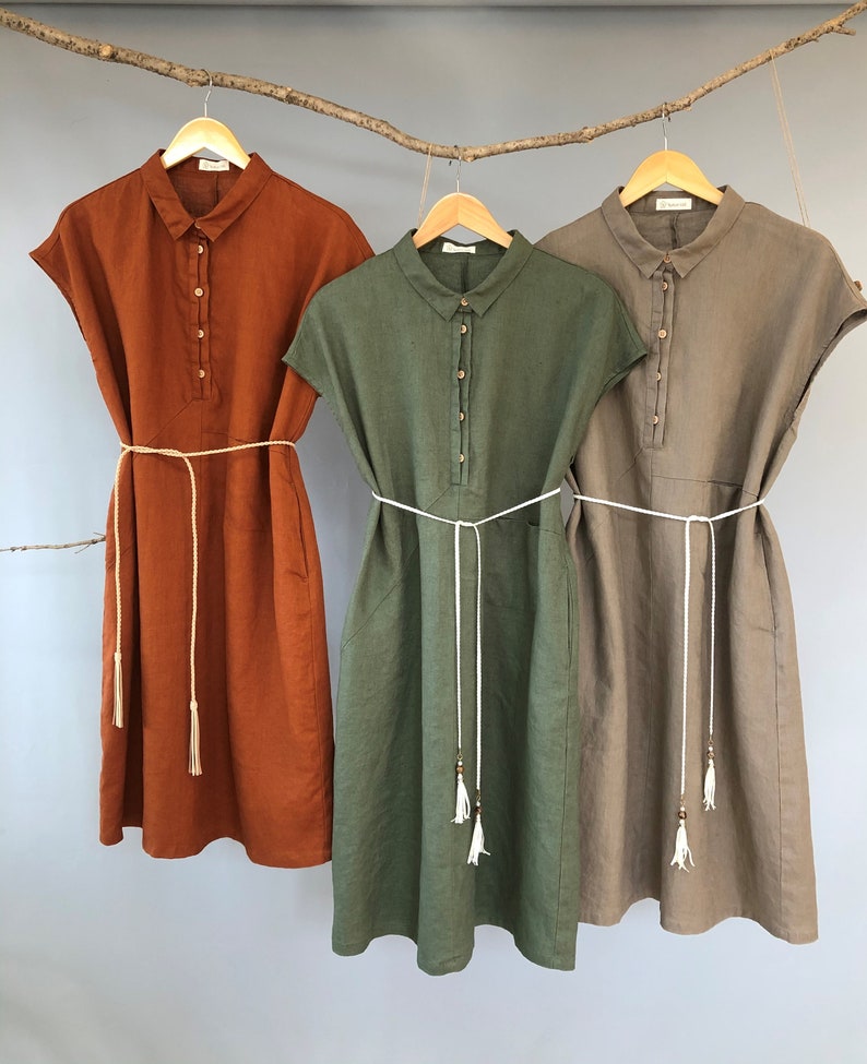 Sheath Linen Dress/linen Shirt Dress/cap Sleeve Sheath Dress/short ...